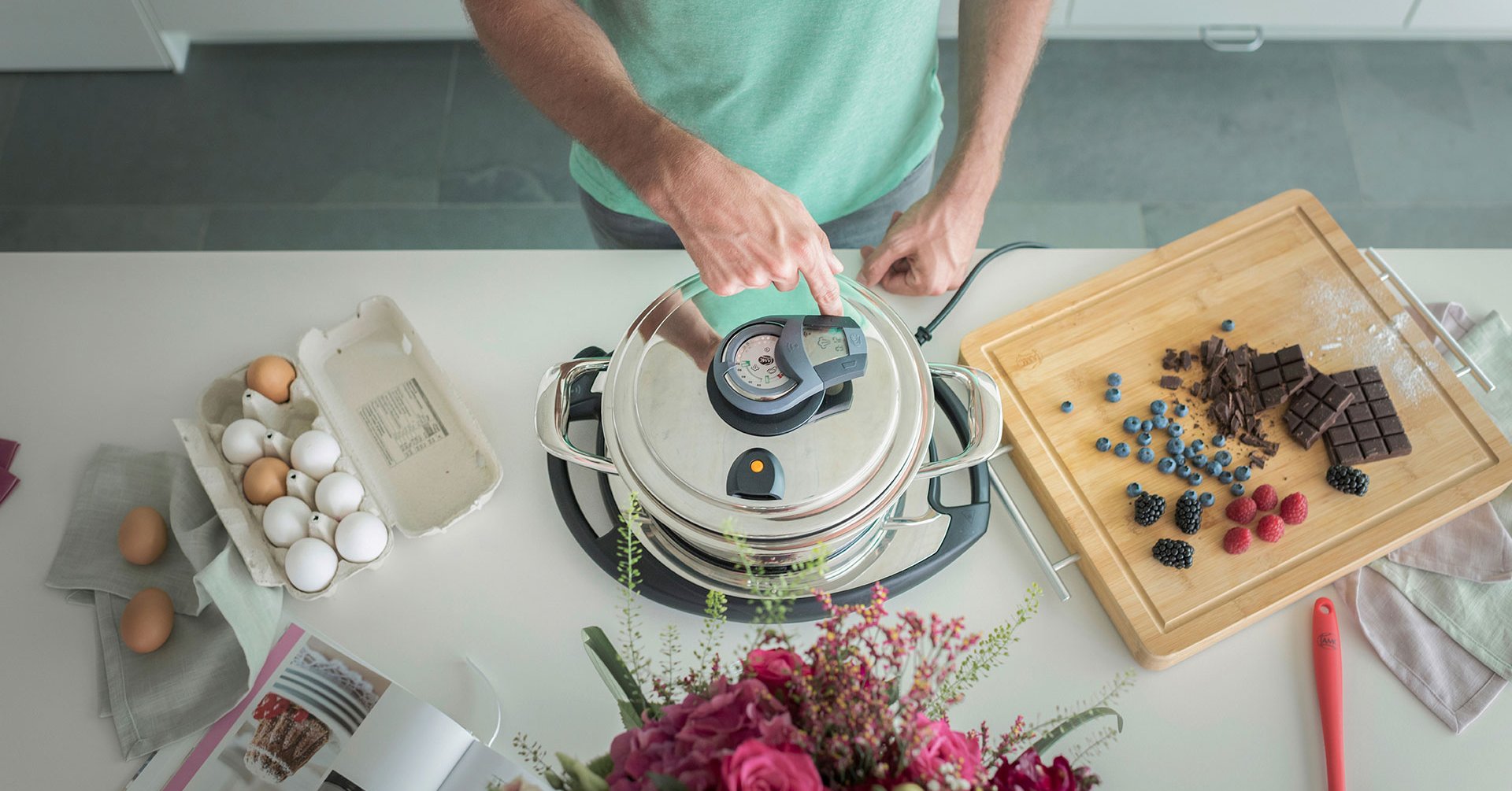 AMC steamer: Cooking with steaming lid - AMC
